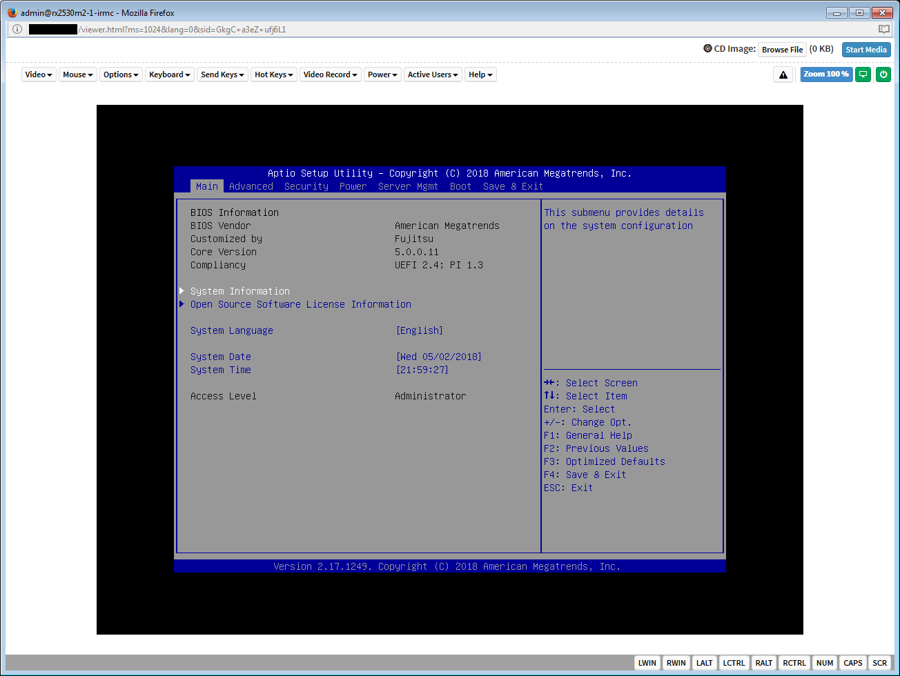 Masa's blog: Fujitsu iRMC HTML5 Console