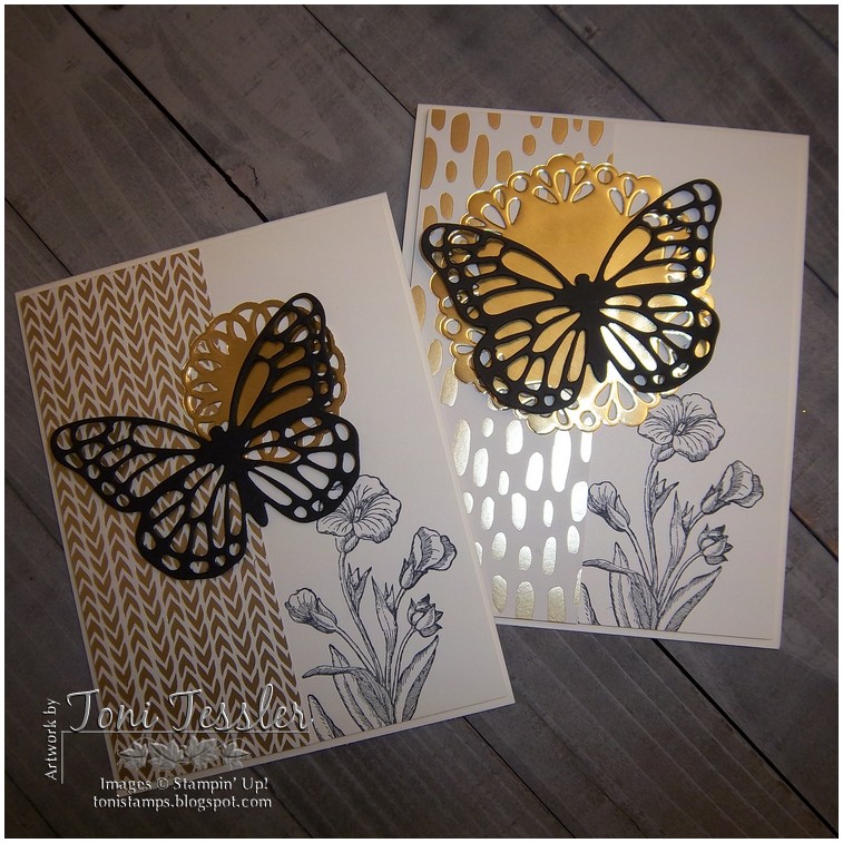 ToniStamps: Butterfly Basics - black and gold