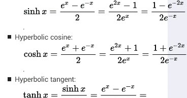 HYPERBOLIC FUNCTIONS
