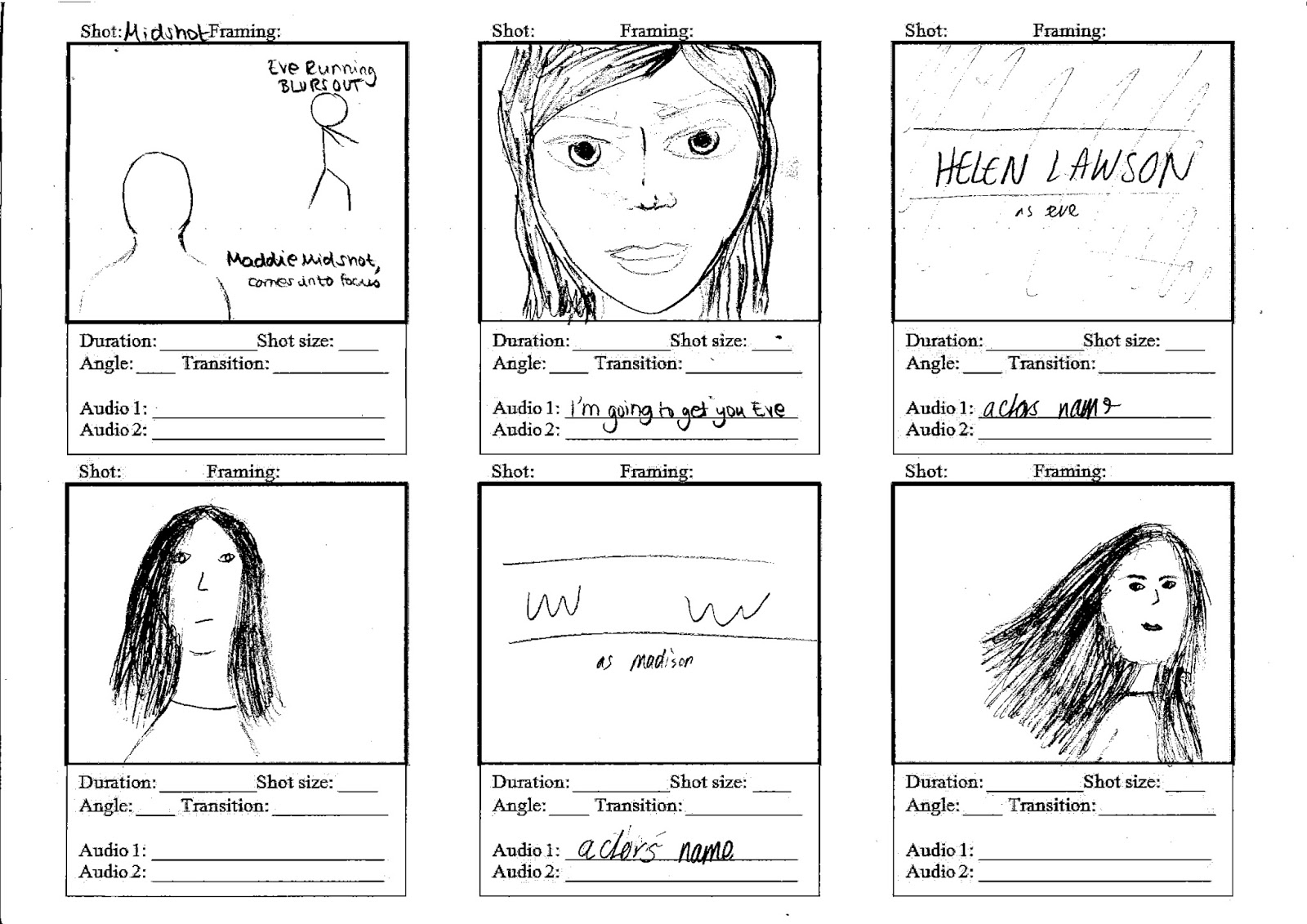 Damla's A2 Media Blog: Eve Horror Film Trailer Storyboard