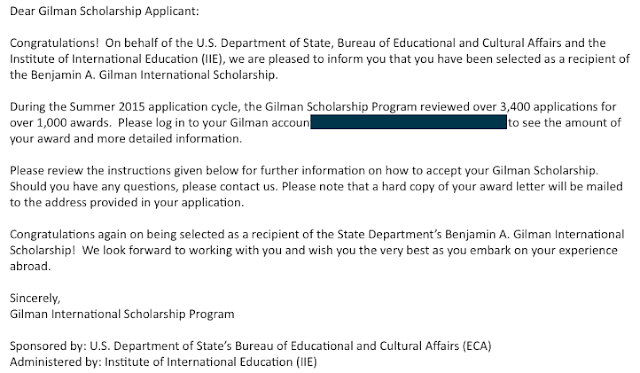 Gilman Scholarship Essay