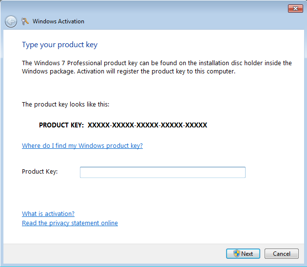 Windows 7 Product Key