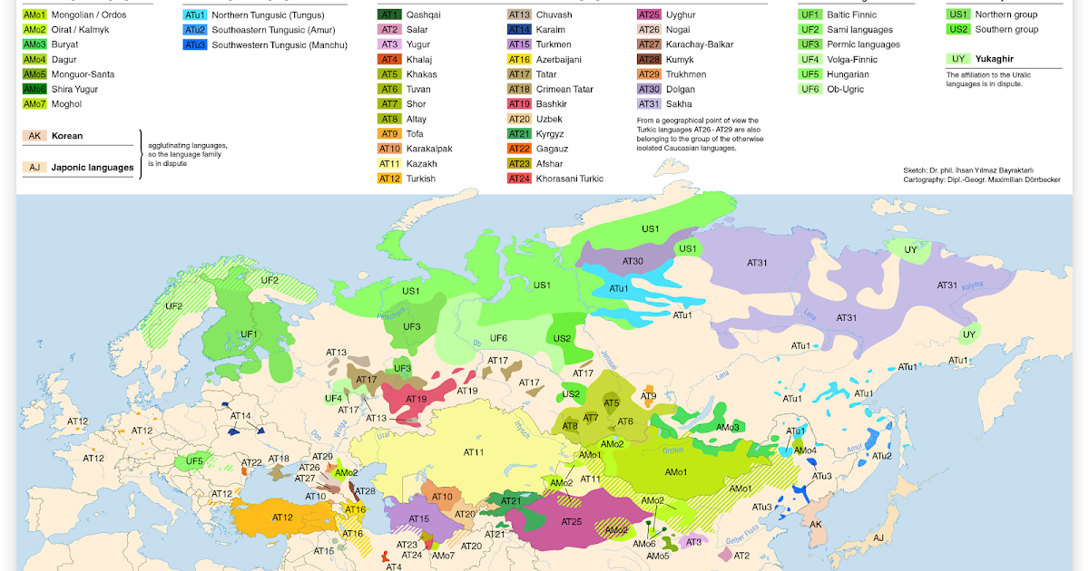 🇹🇷 Türk Dili, Tarihi ve Kültürü 🇹🇷: Altay Dilleri Haritası