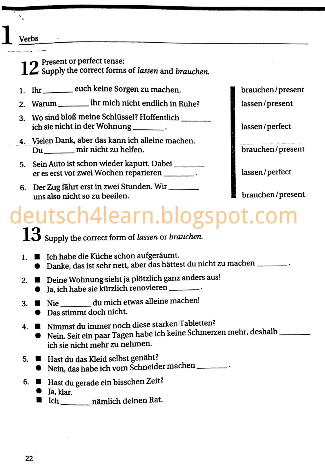 Exercise for German Basic Verbs | Learn Deutsch (German) and Study Abroad