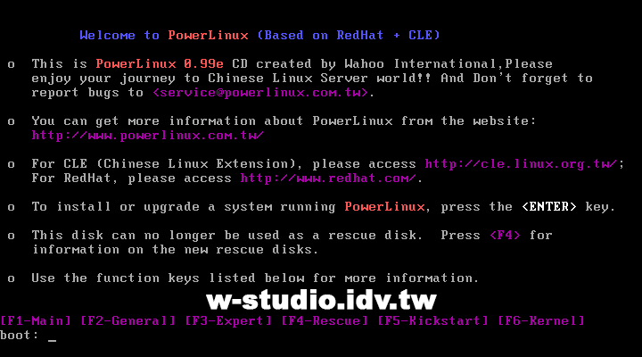 Wey's note: 安裝PowerLinux (基於RedHat 5.2 + CLE0.7)