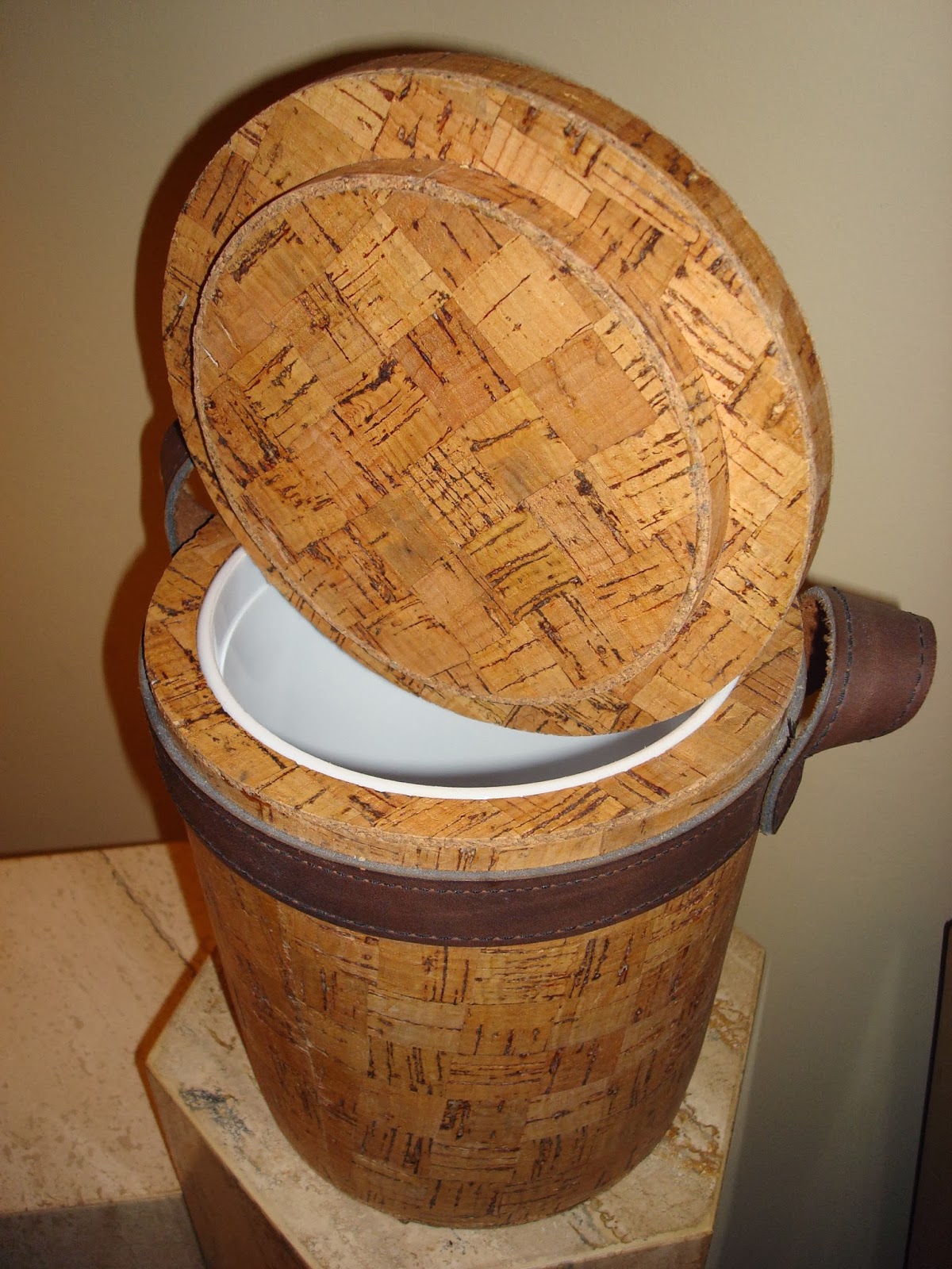Era Antiques: Handsome 1970´s Cork Parquetry Ice Bucket with a Thick ...