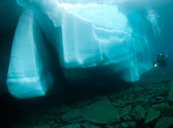 15 Pics to see inside the ice Water - Ice Diving