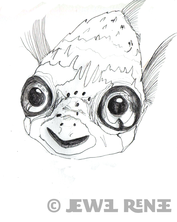 Jewel Renee Illustration: Balloon Fish Sketch
