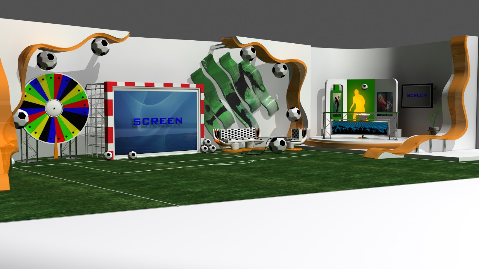 Sajid designer: qatar Sports day program set 3ds max design