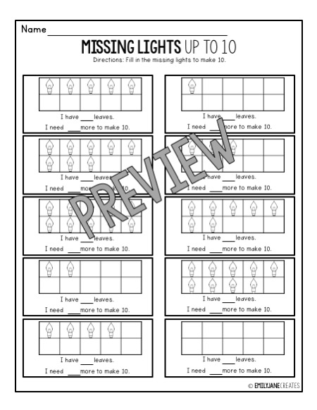 Emily Jane Creates: DECEMBER NO PREP KINDERGARTEN PACKET-OVER 100 PAGES!
