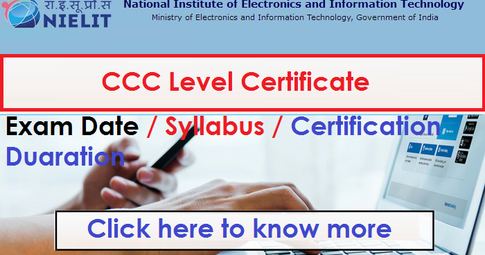 CCC Level certificate Online - How to apply , Online course duration ...