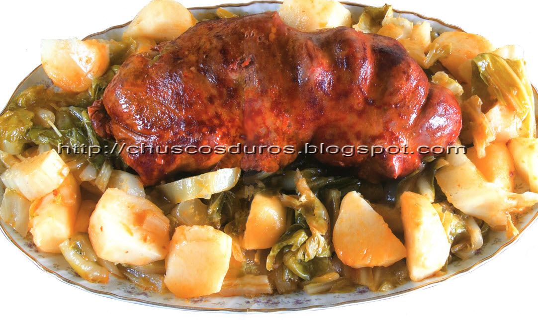 Chuscos duros: Botillo con 'cachelos' y berza