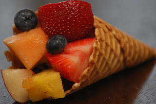 My story in recipes: Waffle Cone Fruit Cups