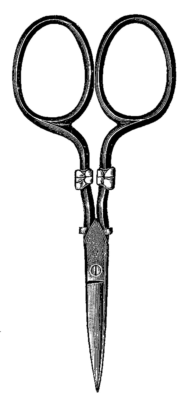 Digital Stamp Design: Vintage Sewing Scissors Digital Clip Art