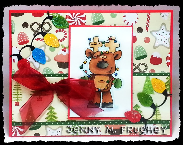 Jen's Crafty Place: Dustin Pike Reindeer Lights Card