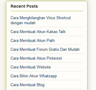 Cara Membuat Recent Posts Artikel Terbaru Di Blogspot - RailgunBlog
