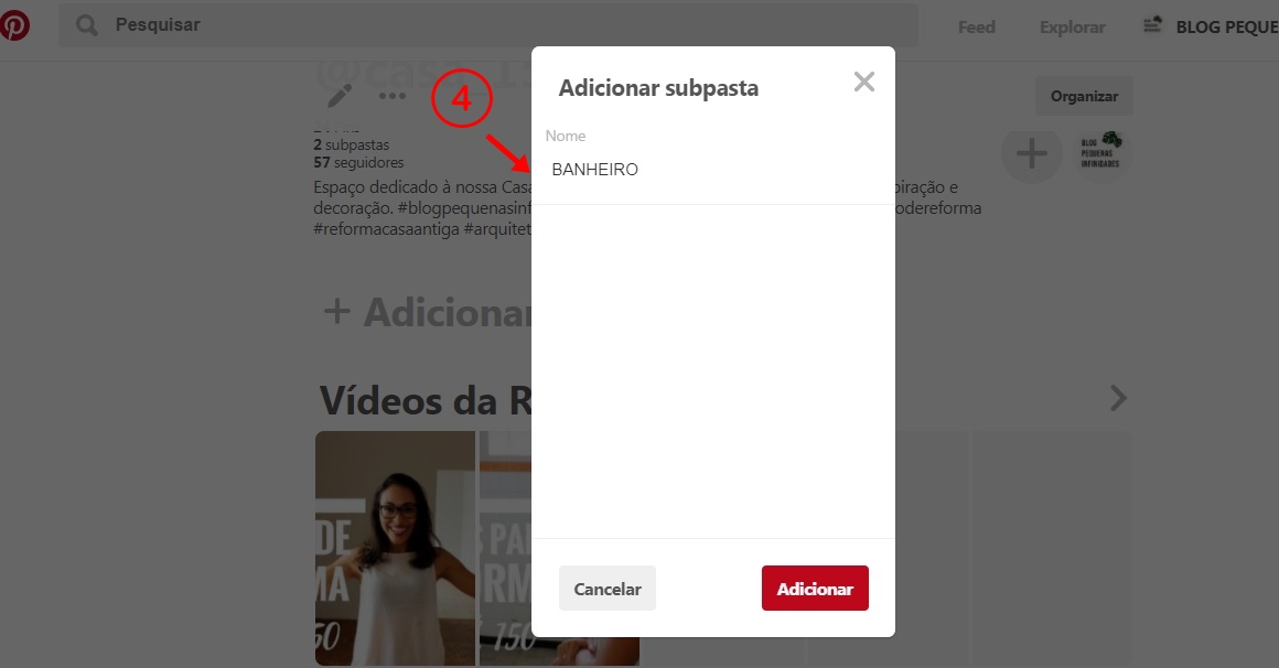 Como criar uma Subpasta no Pinterest? - BLOG ALINE RIBEIRO