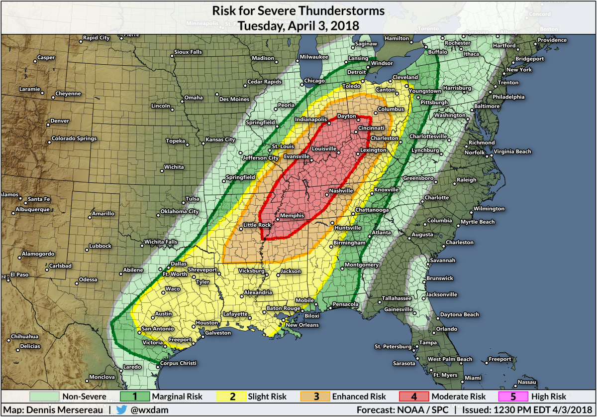 Widespread Severe Thunderstorms Expected in the Central U.S. on Tuesday ...
