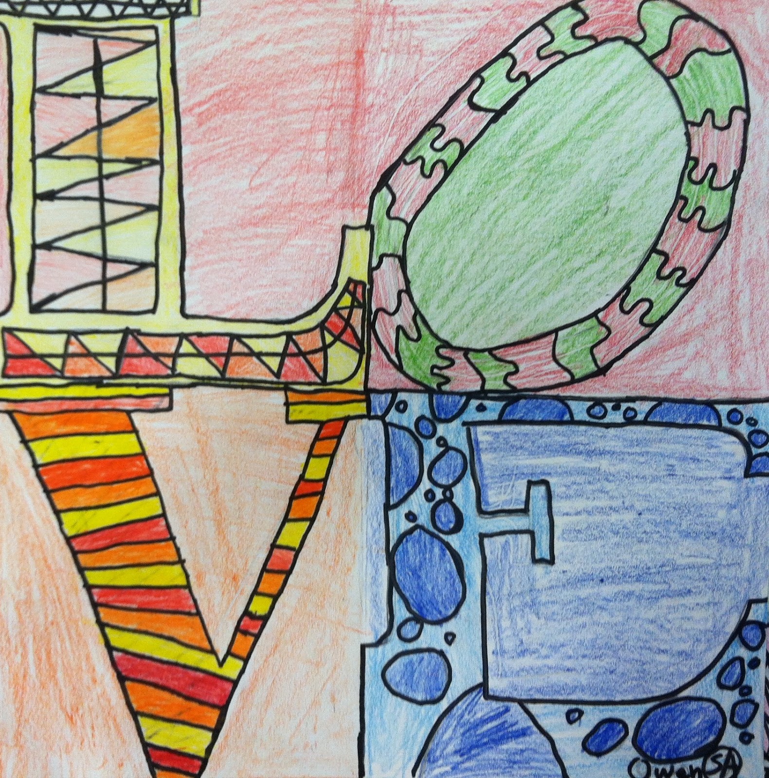 ART with Mrs. A: Third Grade "LOVE" Drawings