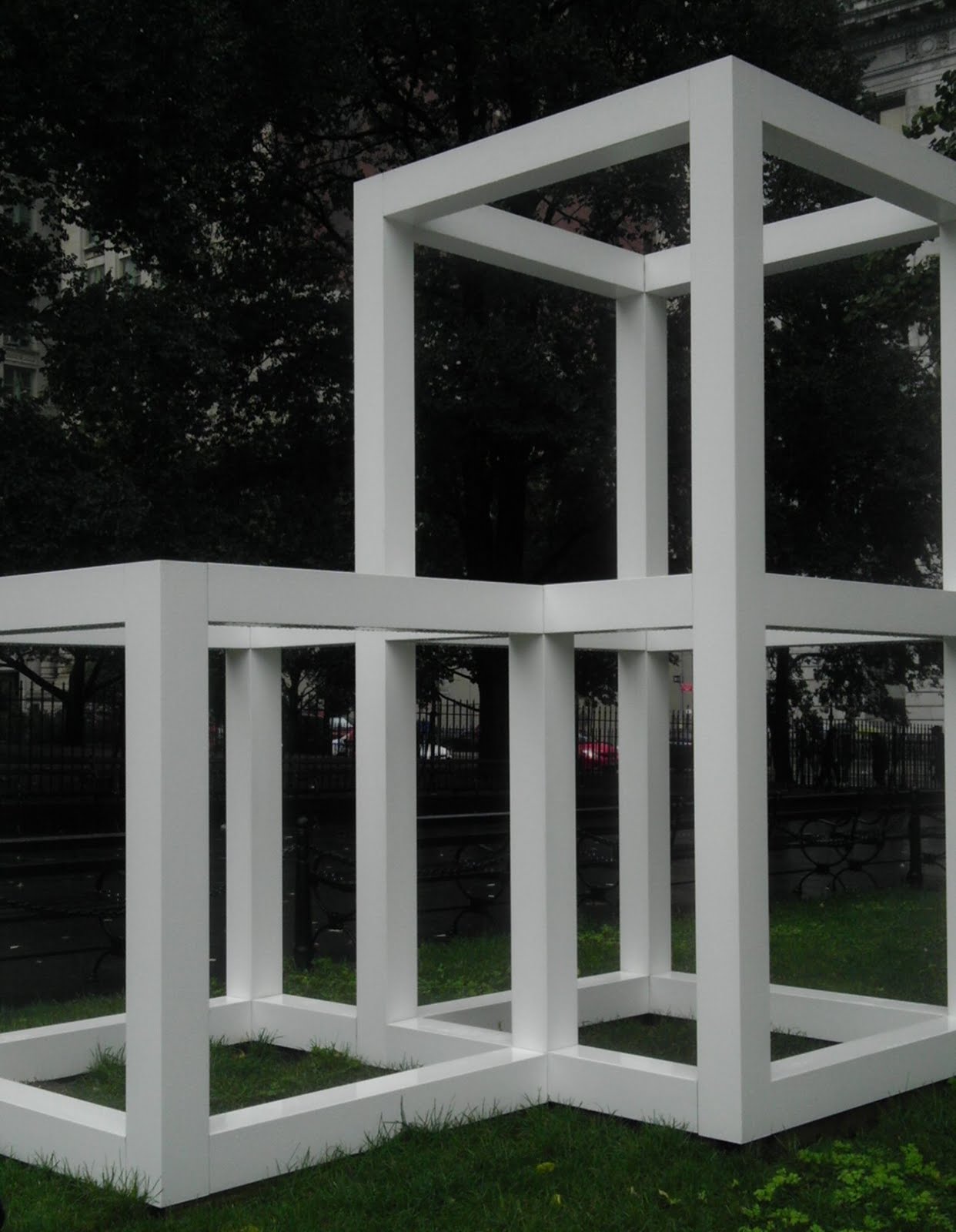 Image Monument: Stepped Geometric Monuments, City Hall Park NYC