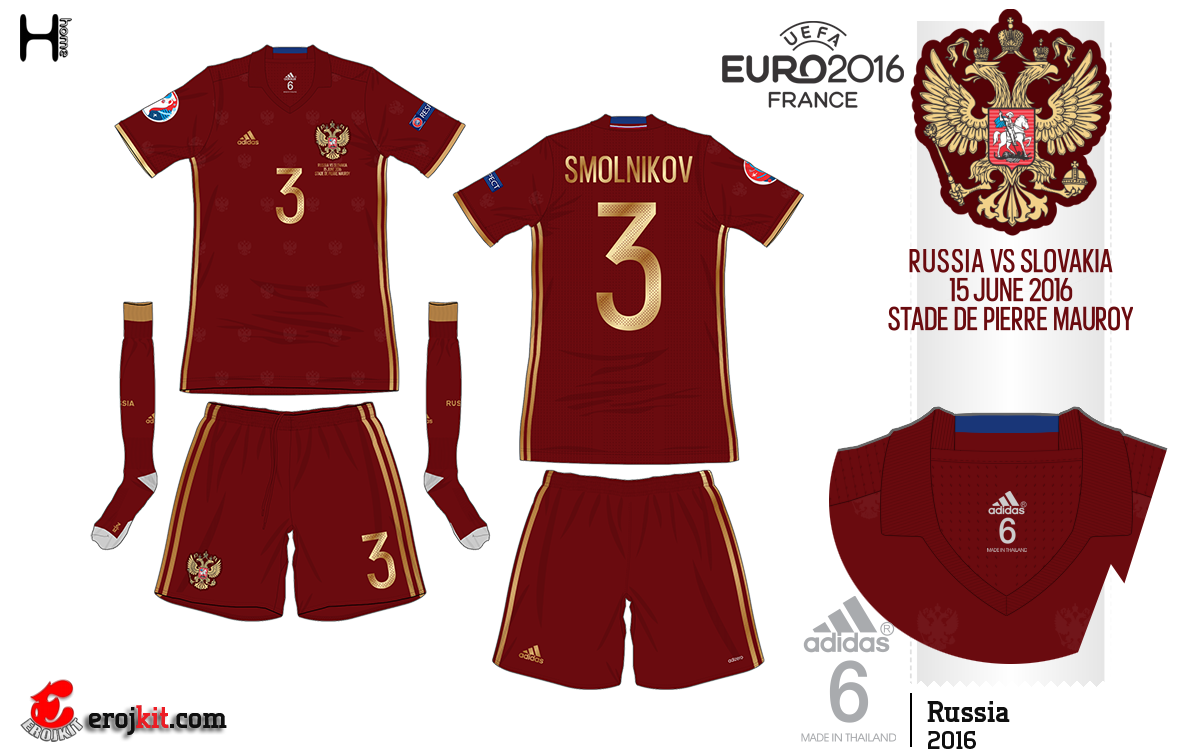 Kit Design, by eroj: 2016 Rússia (Home e Away)