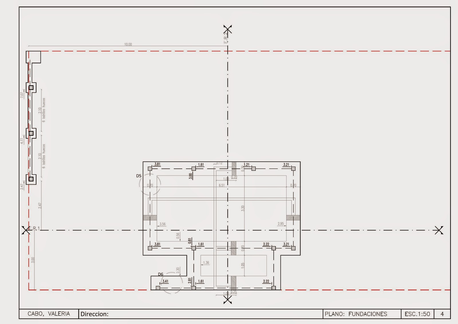 Detalles constructivos CAD: Plano replanteo arquitectura y estructura