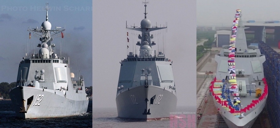 Perbandingan 3 model kapal perusak angkatan laut China yaitu ype 052C, 052D dan 055. ~ China ...