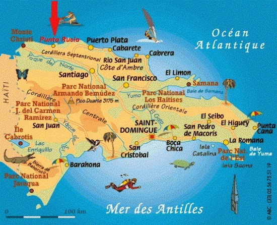 Deux sacs à dos et une valise en Rep Dom: Vacances à Punta Rucia