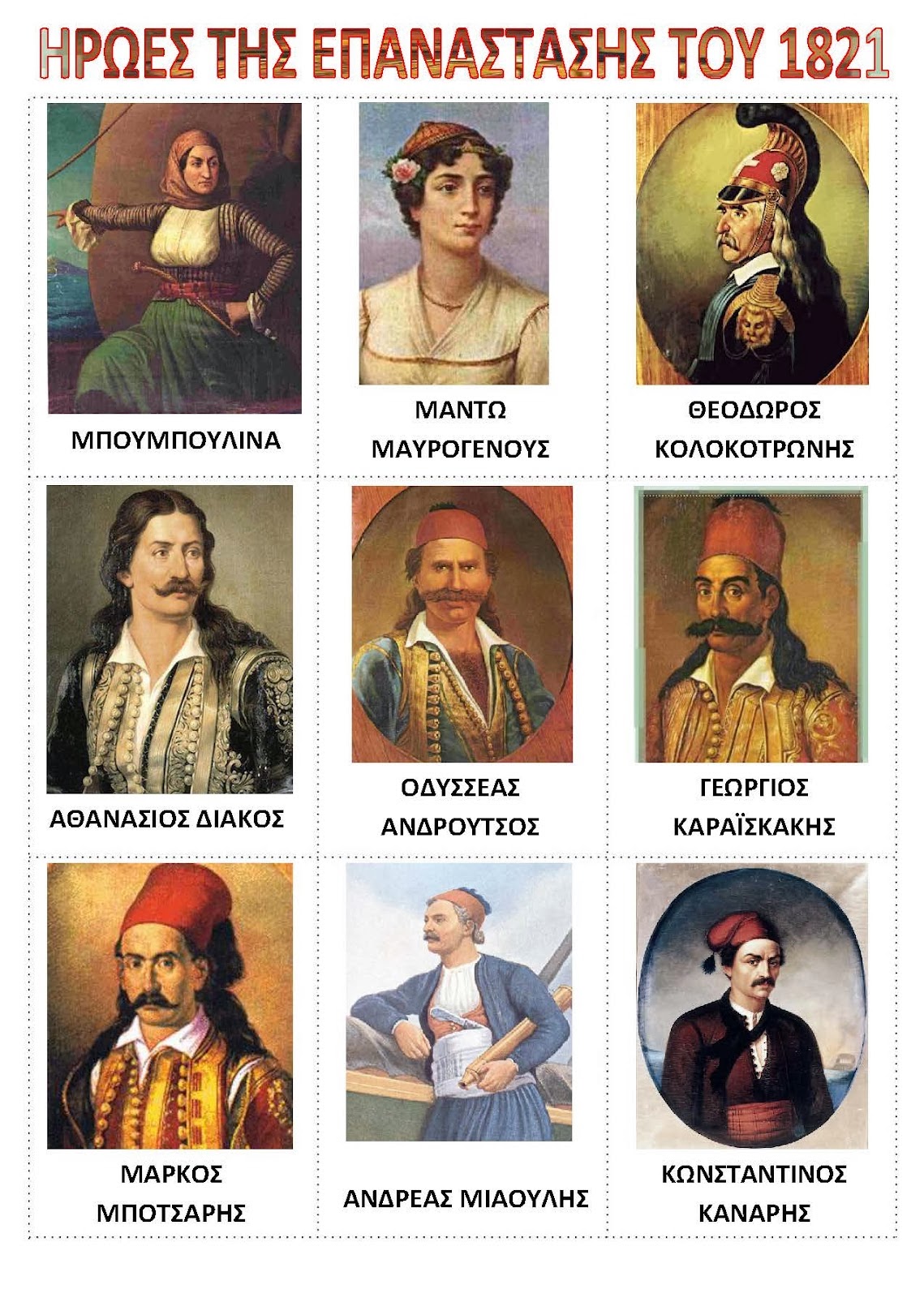 Χαρούμενες φατσούλες στο νηπιαγωγείο: ΟΙ ΗΡΩΕΣ ΤΟΥ 21 (Η 25η ΜΑΡΤΙΟΥ ...