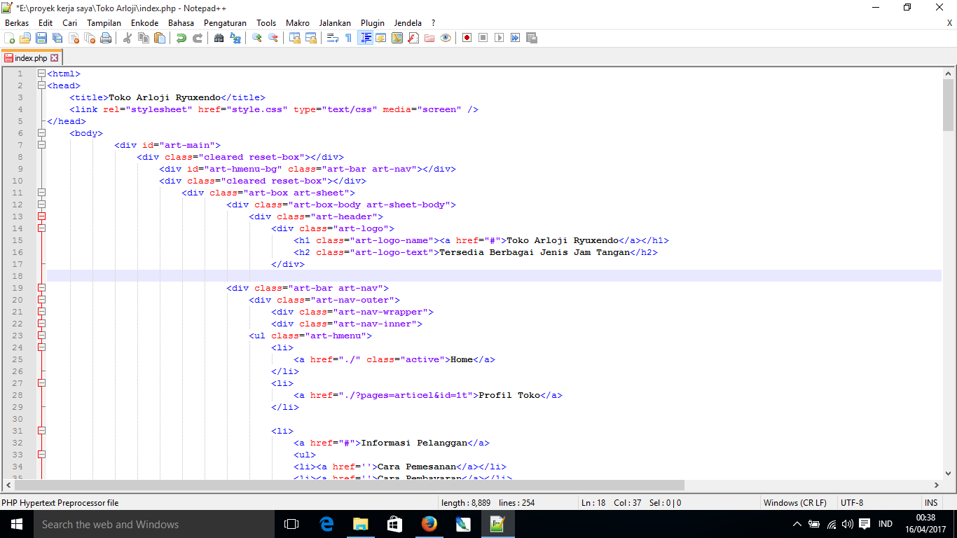 Cara Membuat Desain Website Toko Arloji Menggunakan HTML Dan CSS
