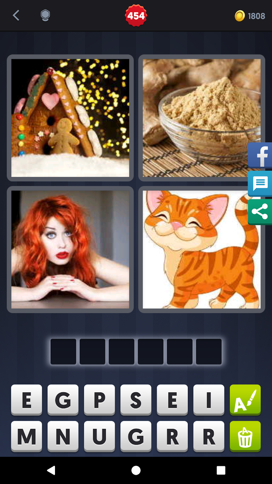 4 Pics 1 Word Answers Solutions: LEVEL 454 GINGER