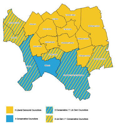 Sutton Map Region Political | Map of London Political Regional