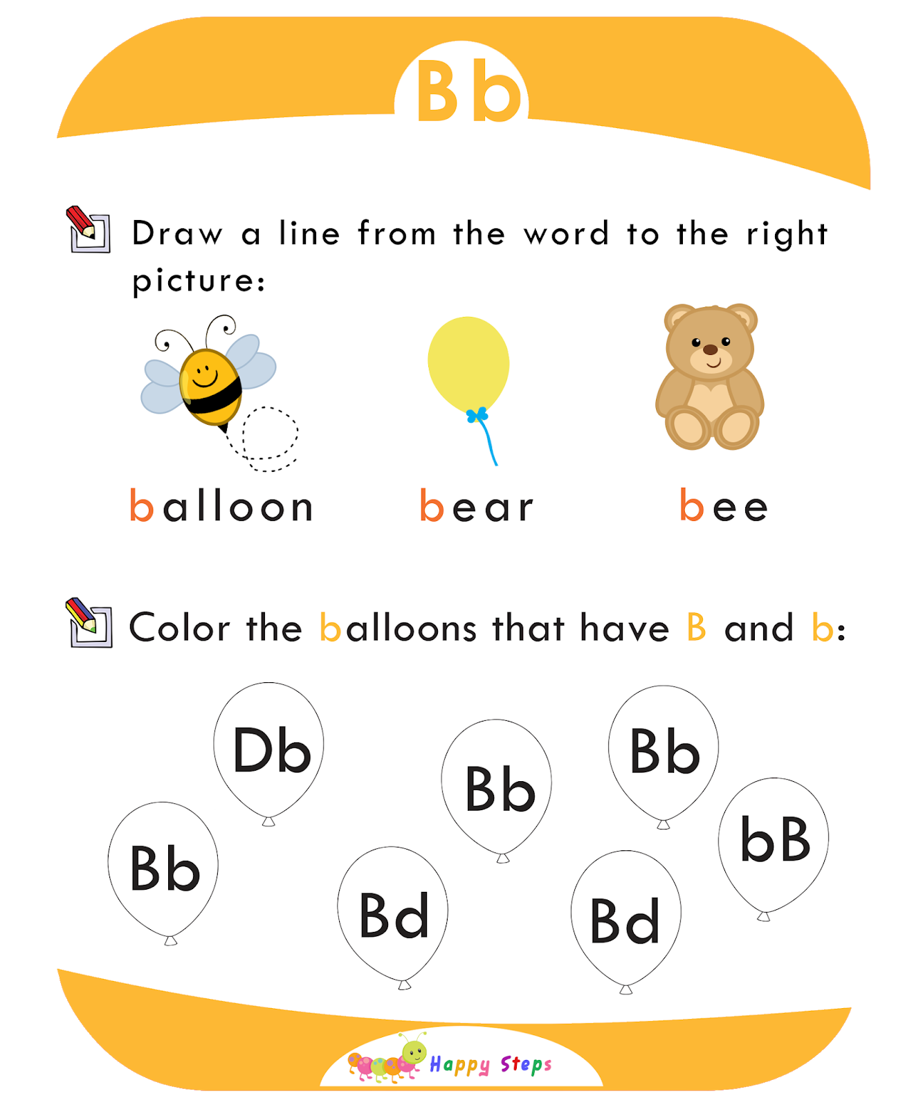 Letter -B- Worksheet -1-