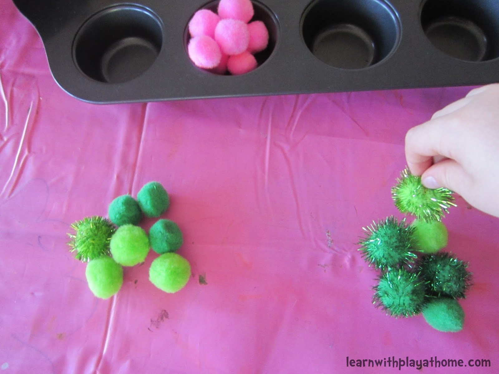 Learn with Play at Home: Pom-pom Colour Sort & Count. Early Maths