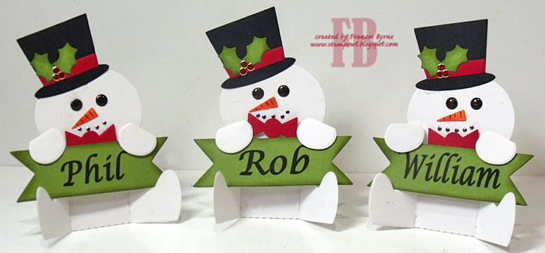 StampOwl's Studio: Santa & Snowman Place Cards