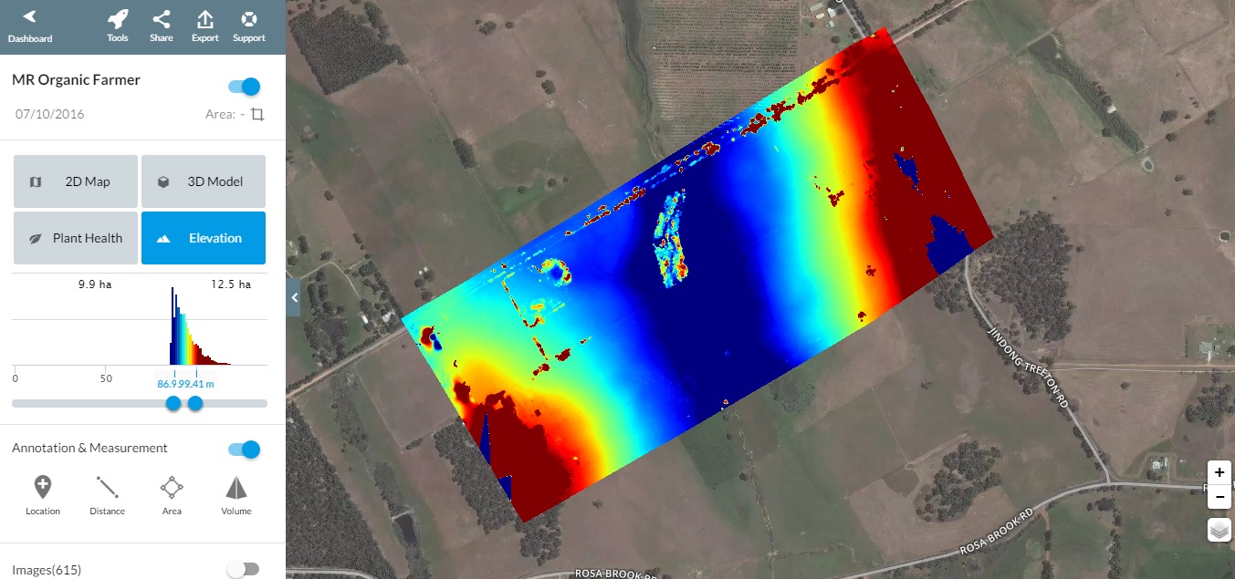Rosa Brook - Farm contour map