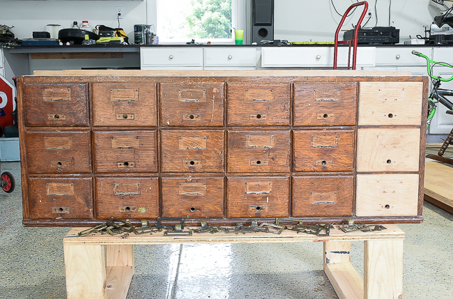 How to Refinish and Restore a Vintage Card Catalog | Little House of ...