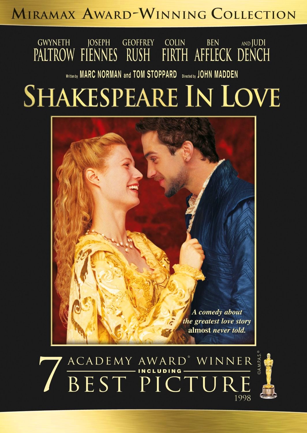 SHAKESPEARE IN LOVE: Blu-ray (Miramax 1998) Lionsgate Home Video