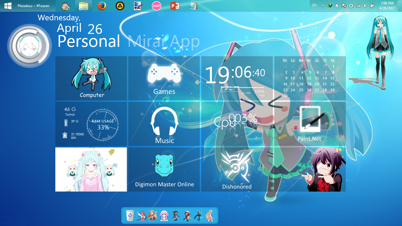 Dekstop Anime Dengan Rainmeter 4.0 Final