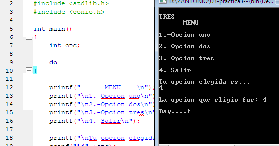 PROGRAMACIÓN ESTRUCTURADA: Programa para hacer un menu de opciones...