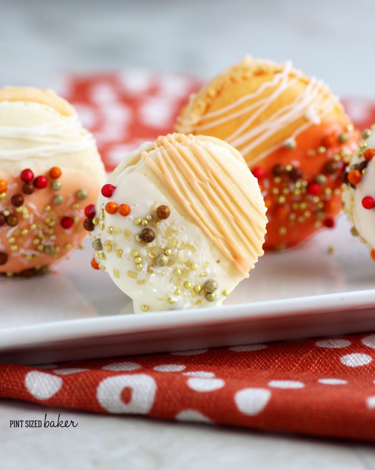 Fancy Pumpkin Spice Macarons - Pint Sized Baker