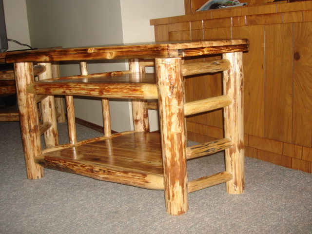 Twisted Pine Log Furniture: T.V Stand
