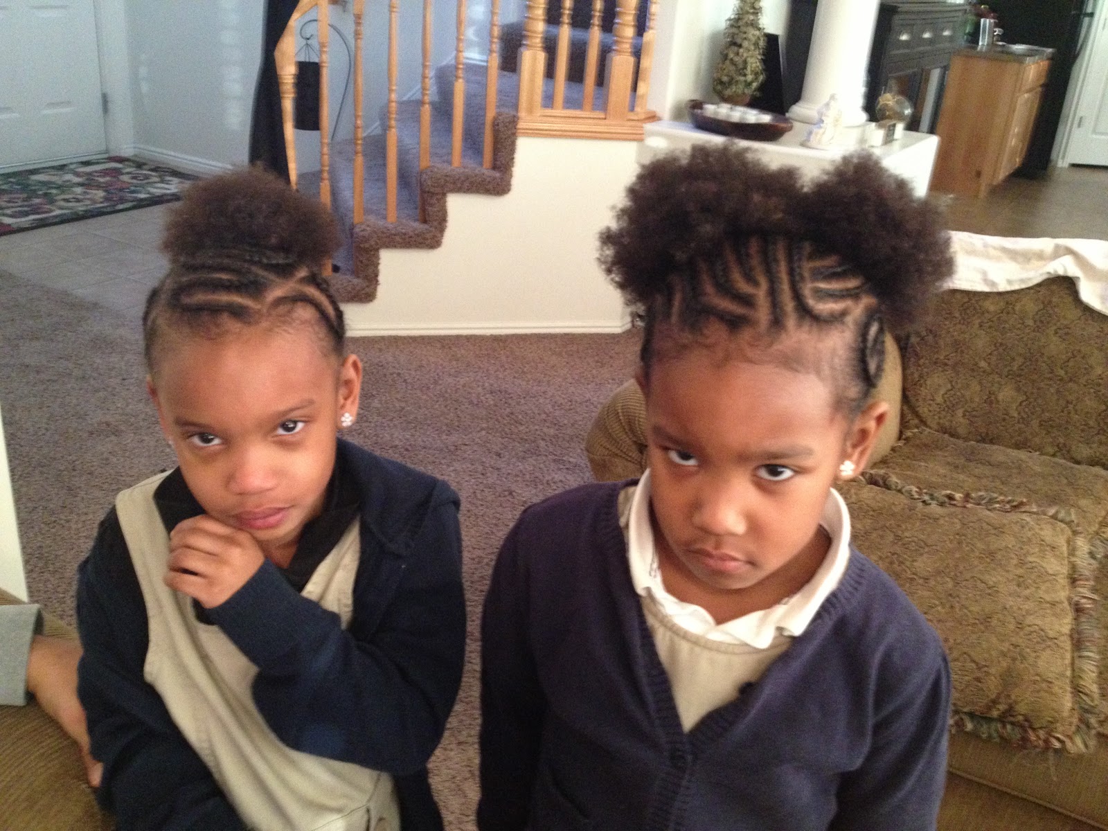 Cornrows Braids Extensions: Cornrow puffs