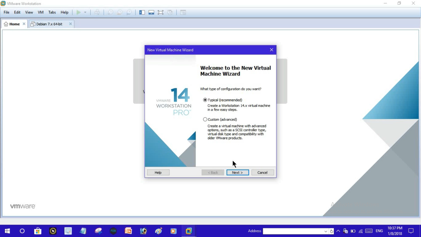 3) After click on the create a new virtual machine you will see a this ...