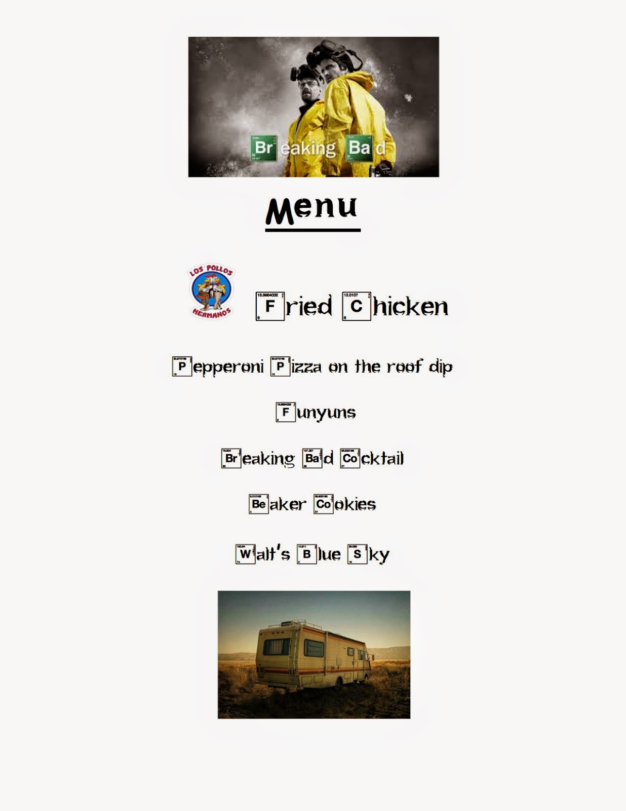 Reel Fancy Dinners: Breaking Bad Dinner