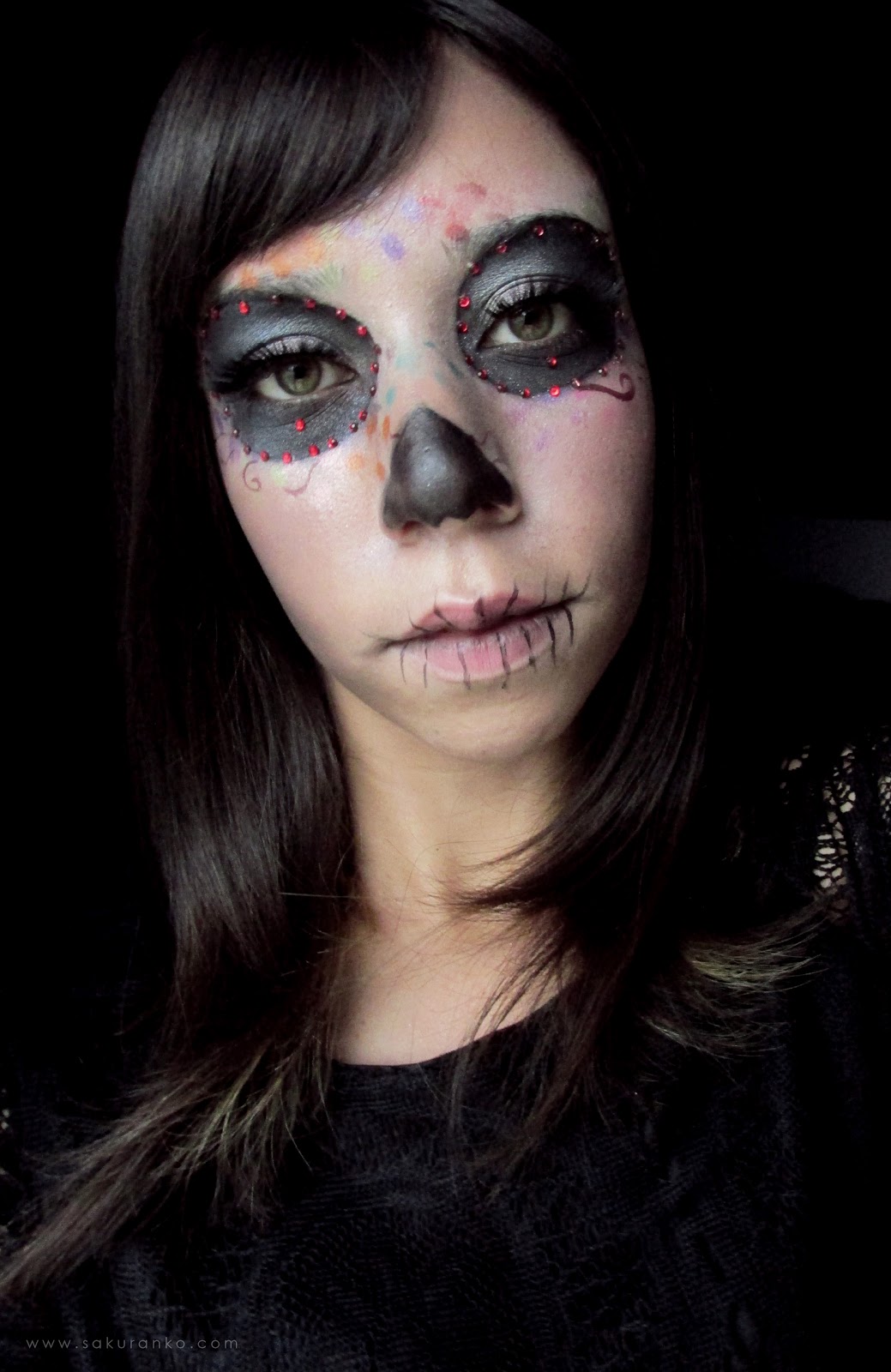 Sakuranko: Skull Color Simple Halloween Makeup