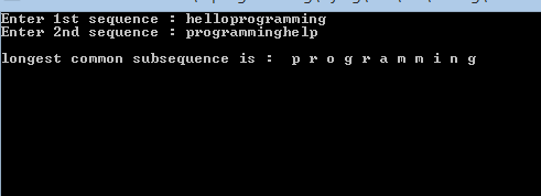 Longest Common Sub-sequence (LCS) in C programming