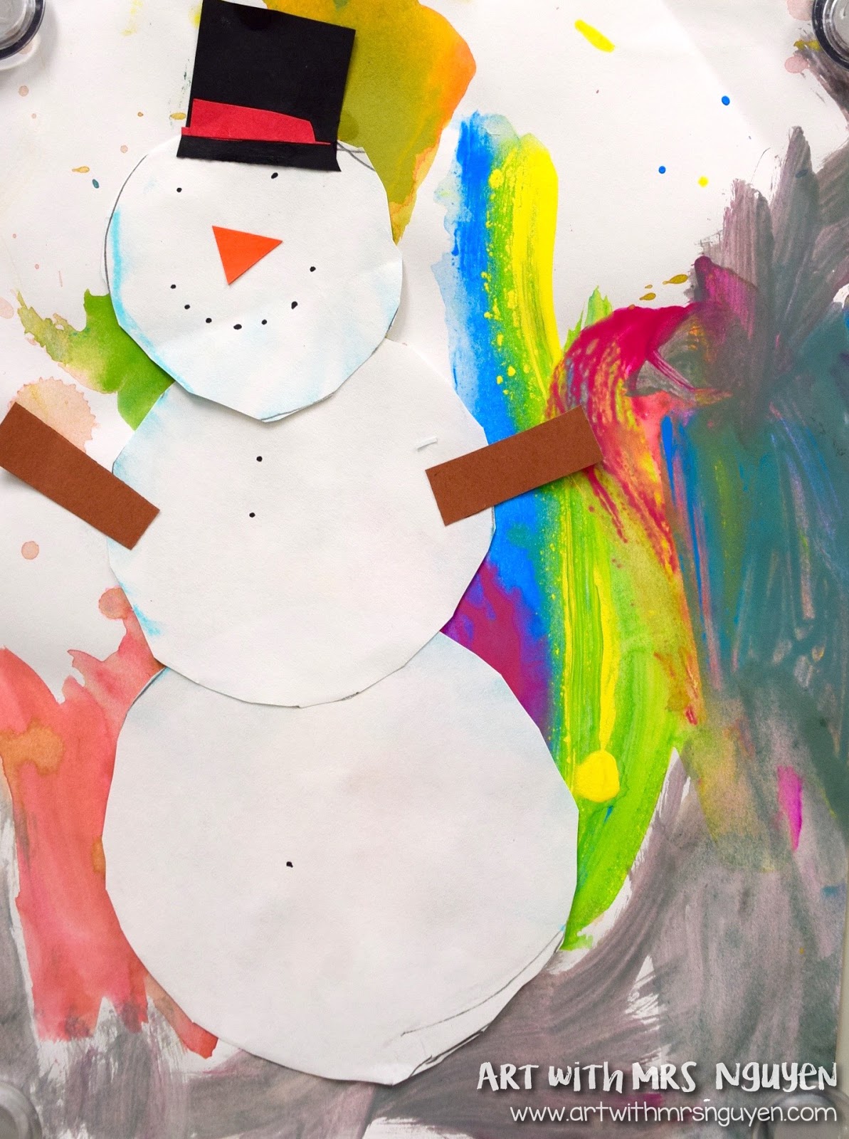 Winter Snowmen (K) | Art with Mrs. Nguyen