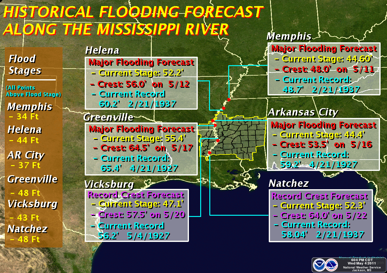 The K5JAW Blog: MS River Flooding update May 4, 2011