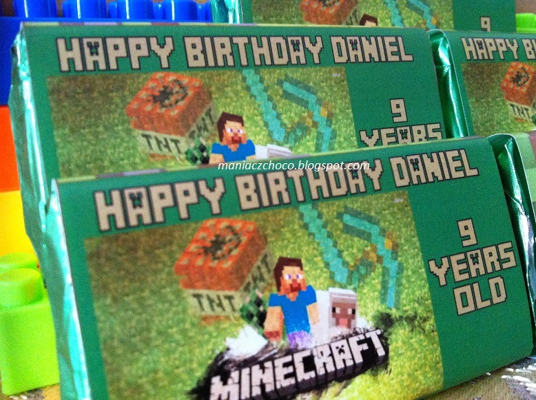 CHOCOMANIACZ: Minecraft birthday theme chocolate bar